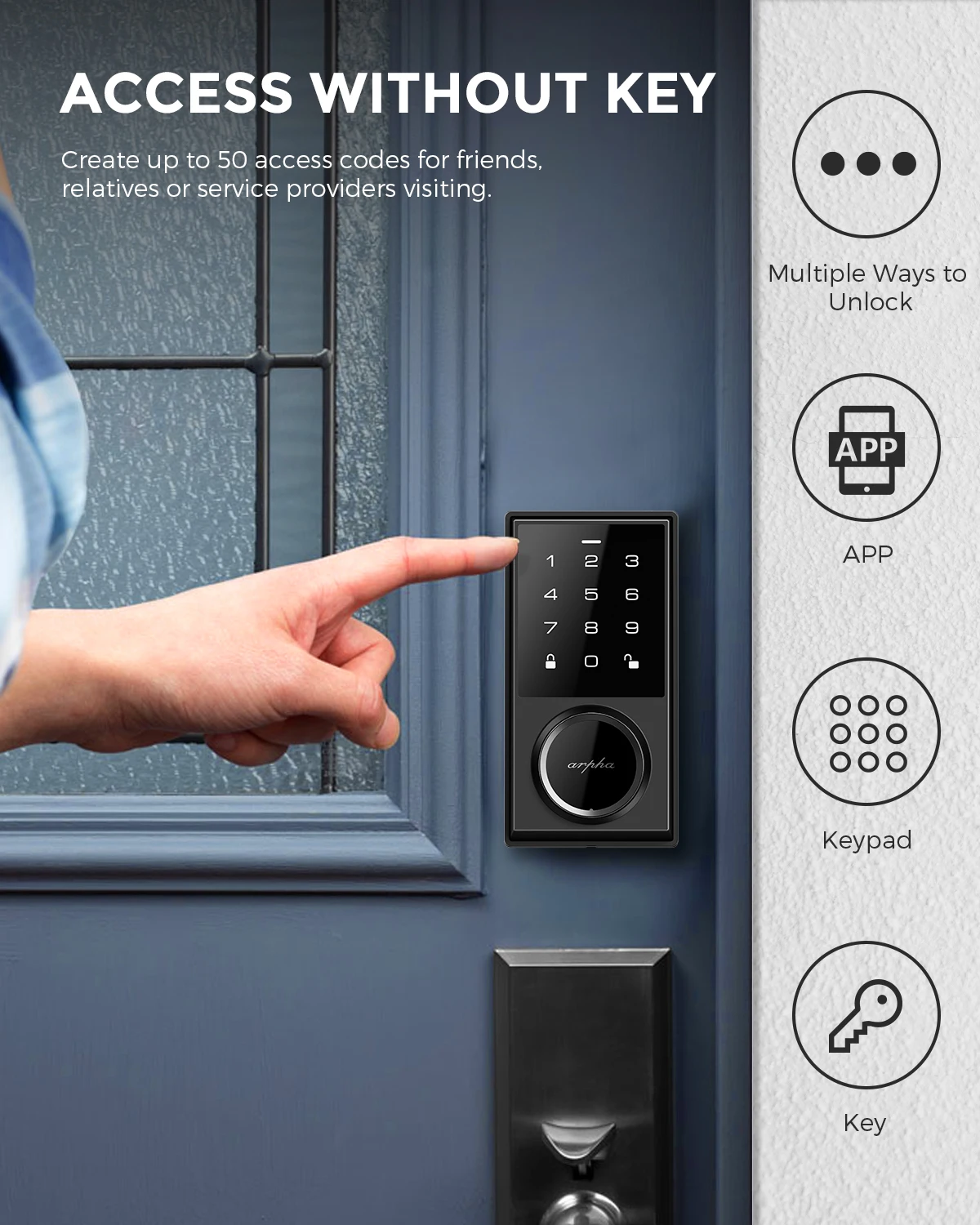 Arpha Al302 Deadbolt Wifi Tuya Smart Door Lock App Control Digital ...