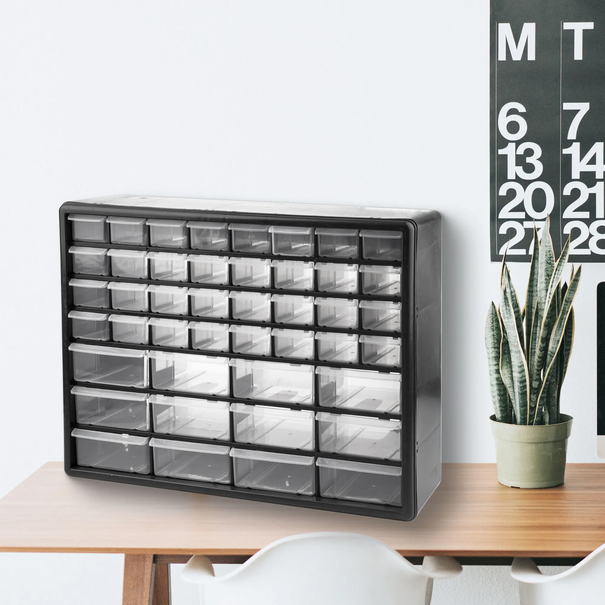 29687 44 Drawer Black Plastic Parts Storage Tool Storage Box Drawer ...