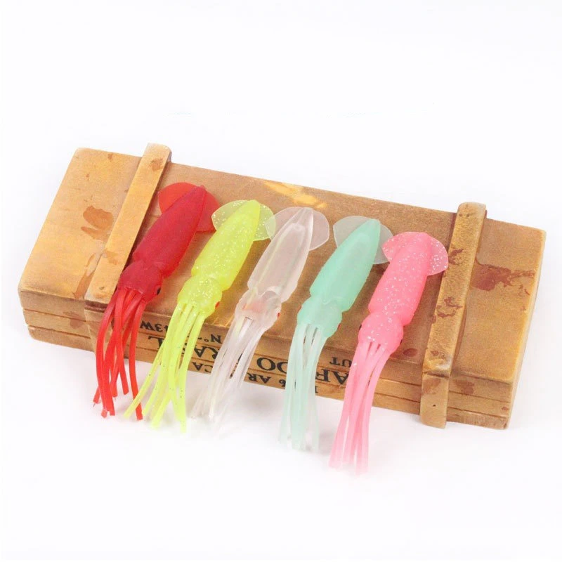 Oem Soft Lure Squid 125mm 4.9" 10g Luminous Colorful Soft Rubber Octopus Skirts Lure - Buy Ocean ...