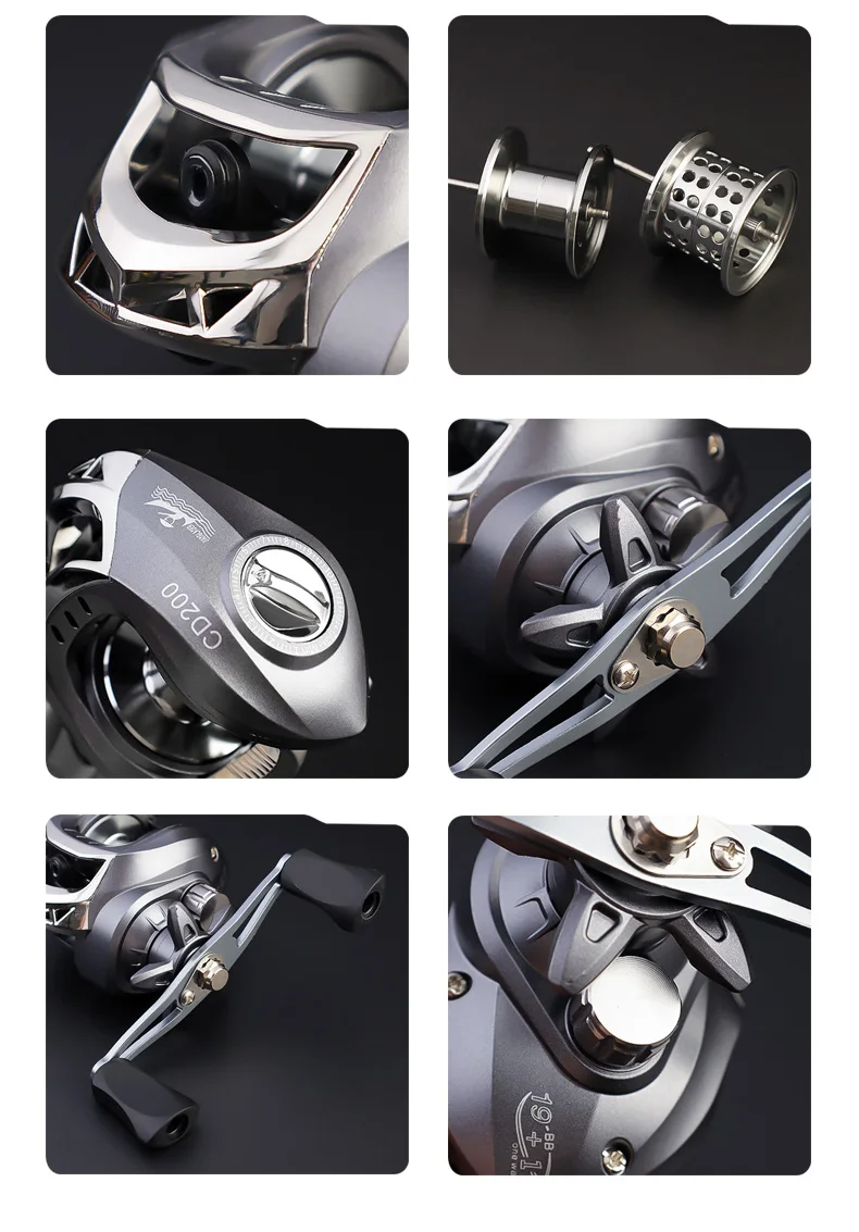 TCE Baitcasting Bass Fishing Rod and Reel Combo Full Set