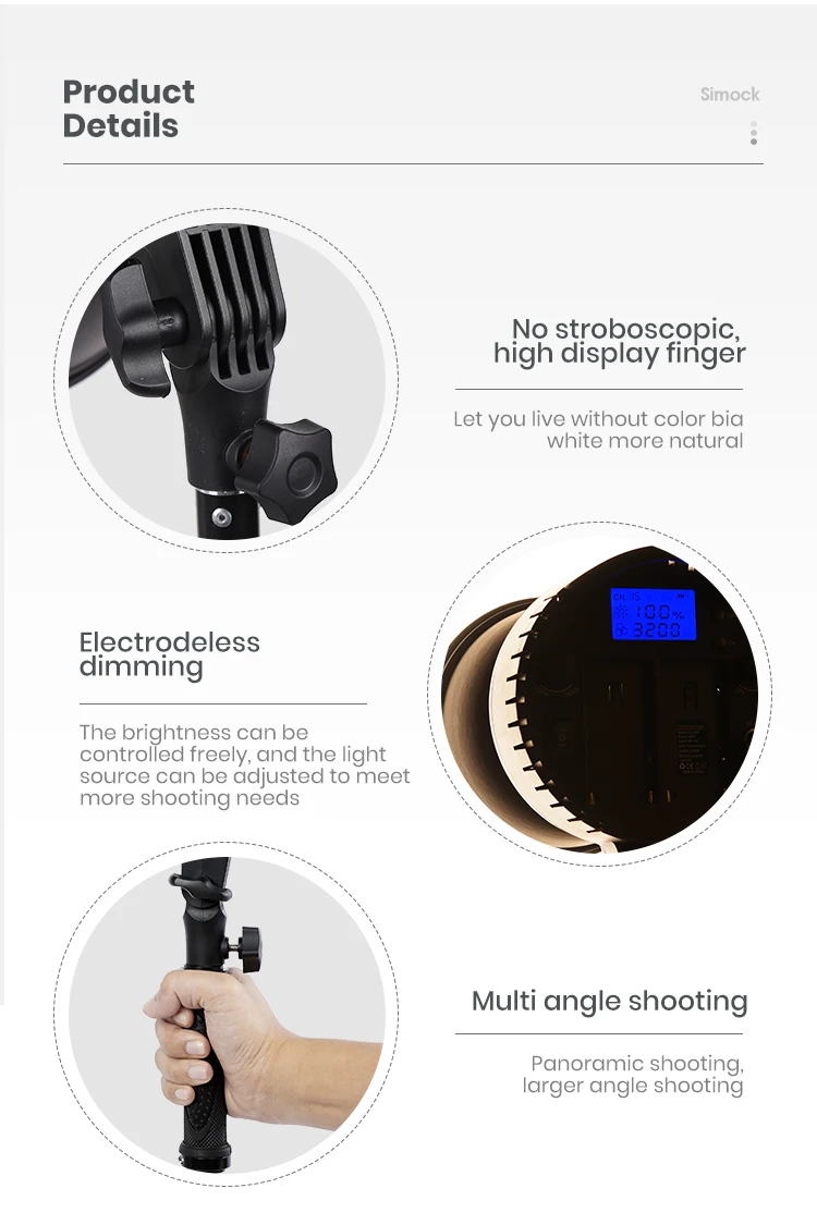 Sl-60w Sl 60w 3200k - 5600k Studio 10inch Led Video Light Cob Sun Soft ...