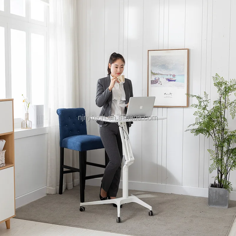 Modern Minimalist Movable Standing Desk,Pneumatic Lift Table Laptop ...