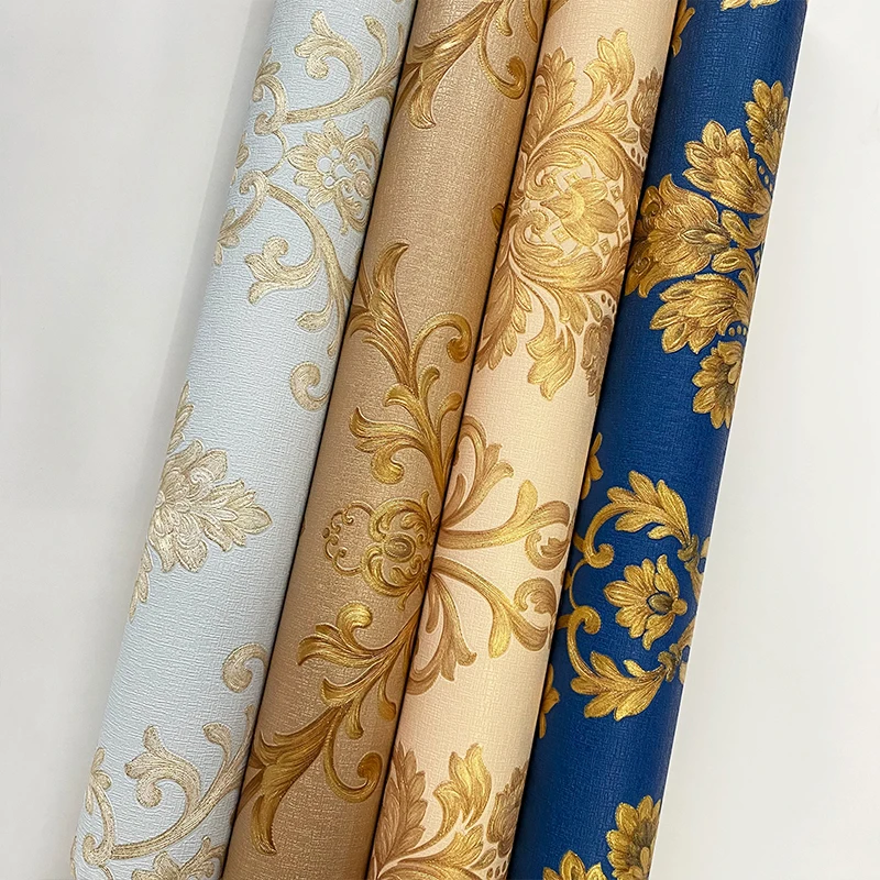 Alibaba.com: Blue Damascus Wallpaper for Bedroom and Living Room ...