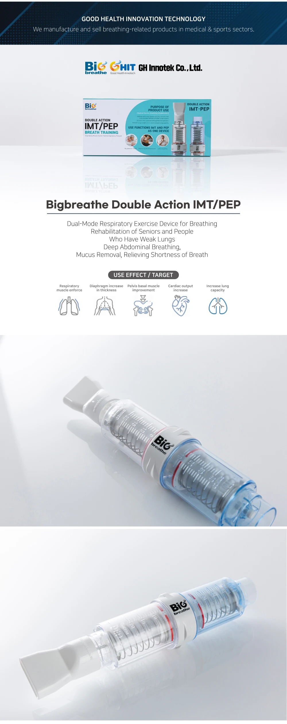 Bigbreathe Double Action IMT/PEP - Improve Lung Function