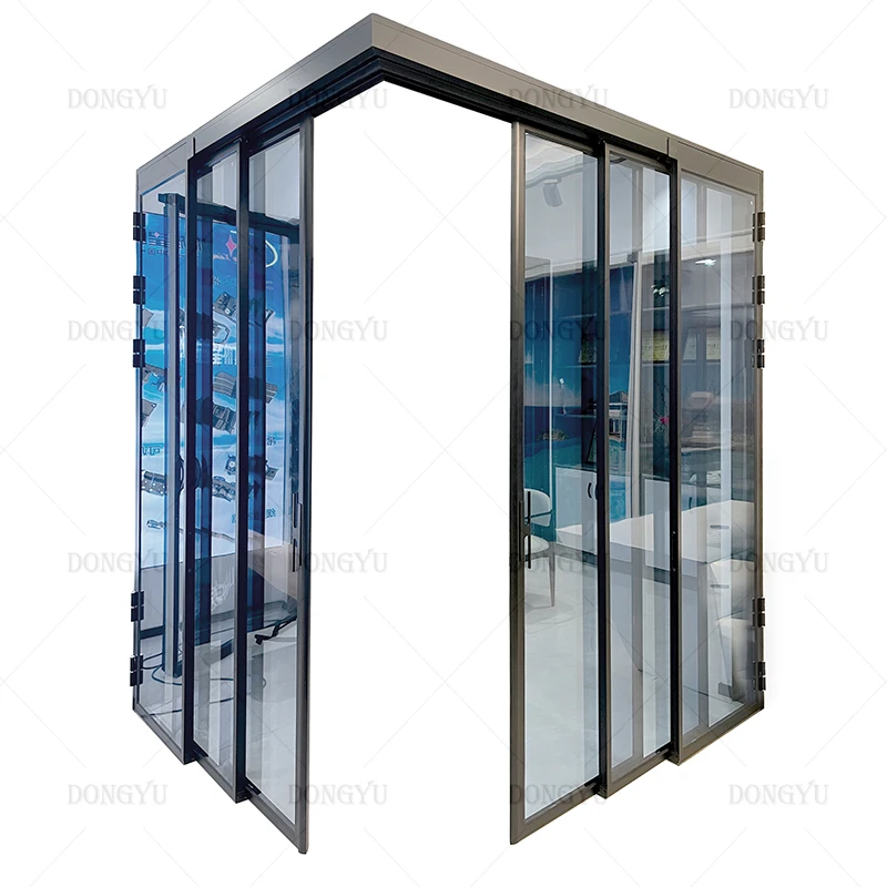 Aluminium Corner Totally Open Room Partition Panels Folding Swing ...