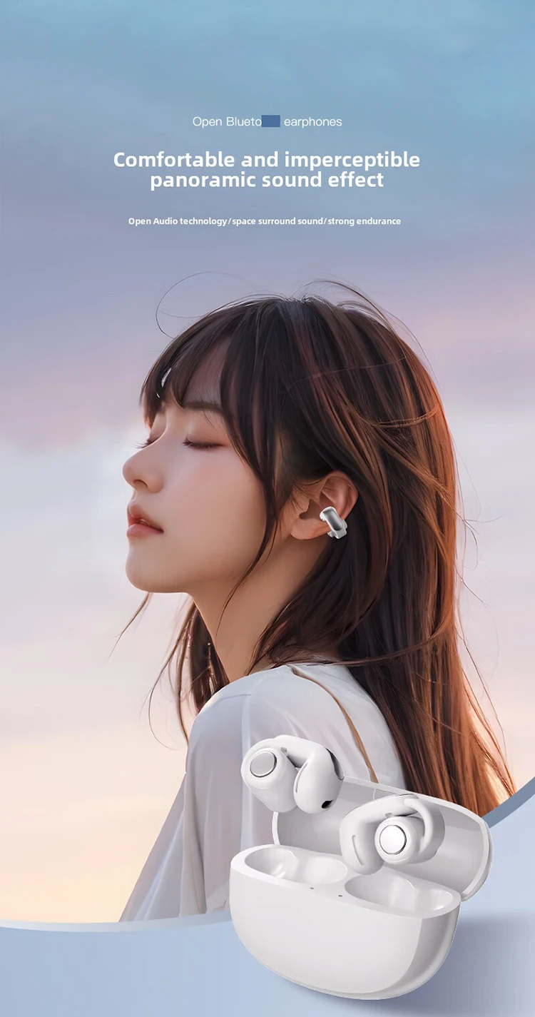 V12 OWS Earphone - Open Wearable Stereo Clip-on Earbuds