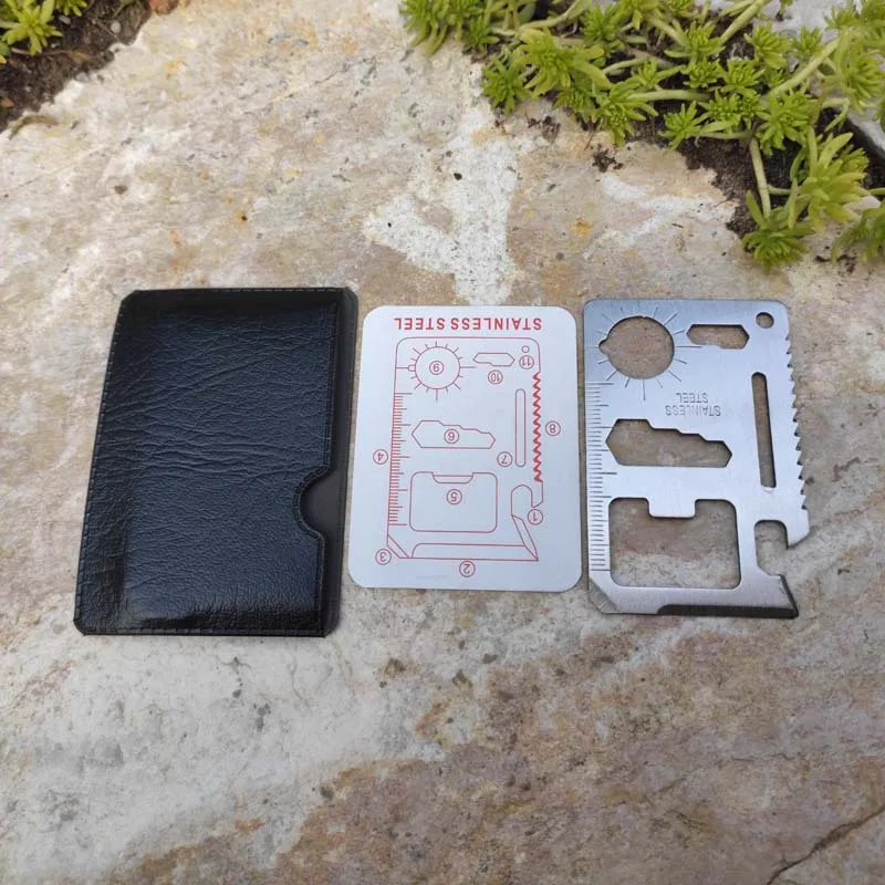 Outdoor Survival Uncut Blade Card 11 In 1 Stainless Steel Portable ...