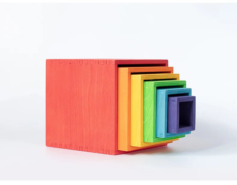 Wholesale Customized Wooden Rainbow Nesting Cubes Storage Stacking ...