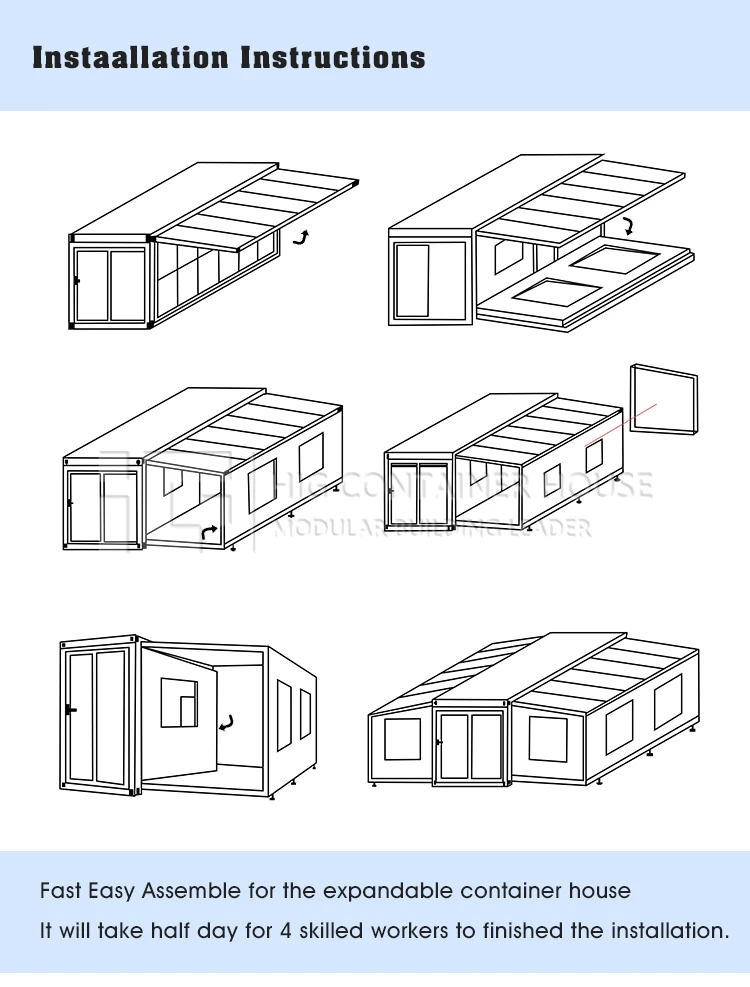 HIG Customized Prefab 20ft/40ft Movable Assemble 40Ft Expandable ...