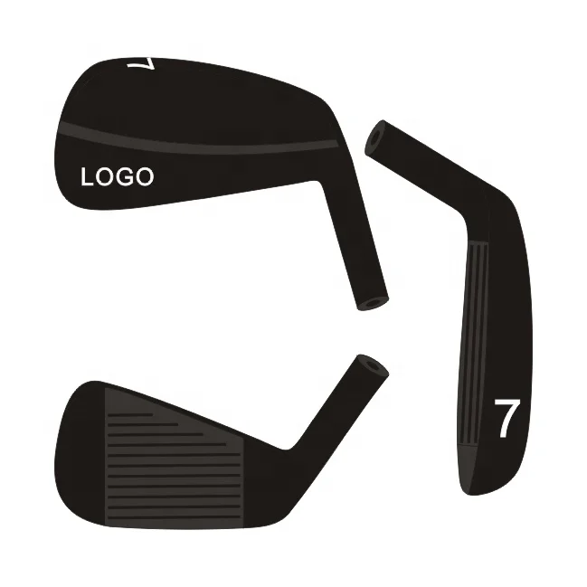 Custom Black and Silver Golf Iron Set - High-Quality Blades