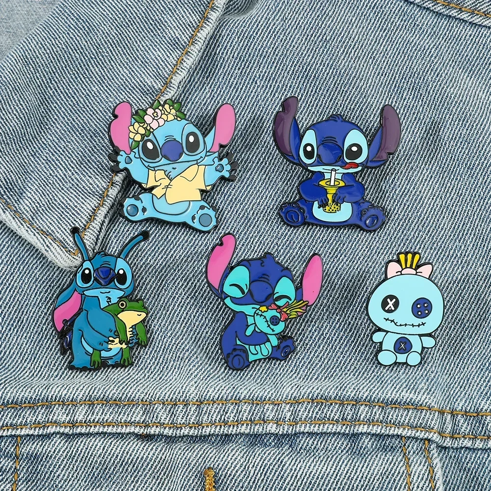 Stitch Series Enamel Pins And Brooch Badges For Kids Friends - Buy ...