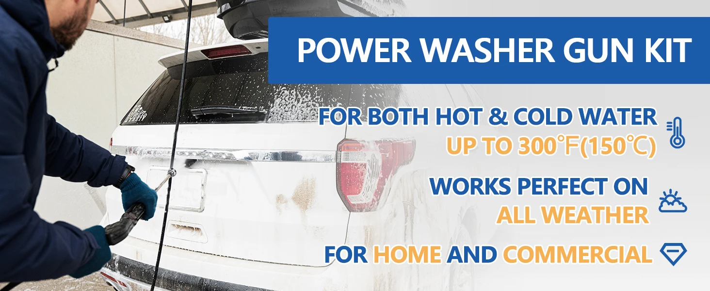 Pressure Washer Gun Hot Water Compatible Adjustable Power Washer Gun ...