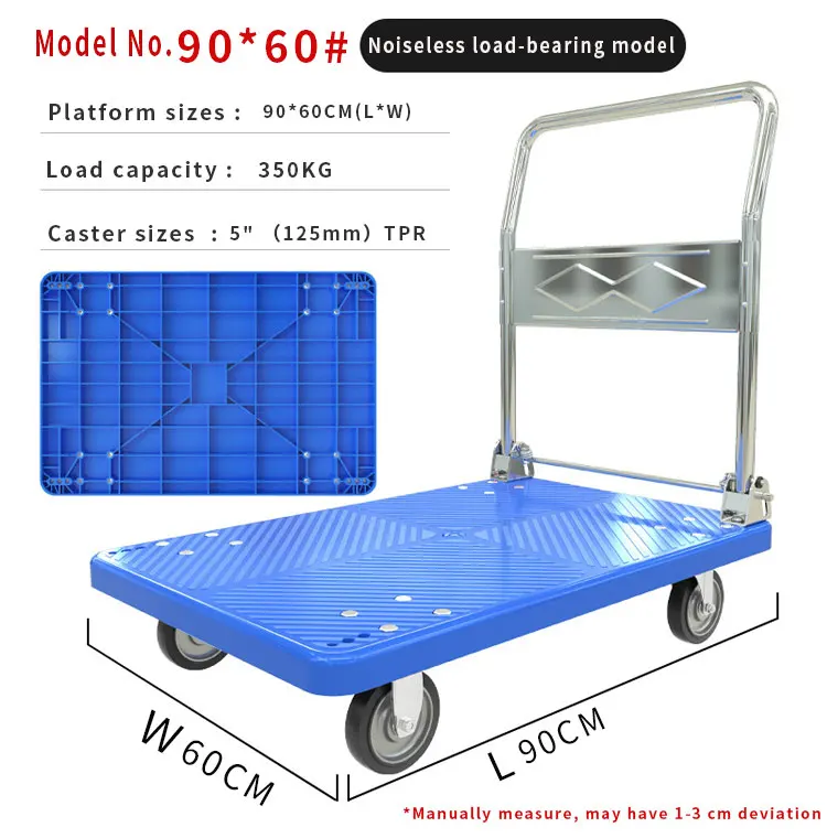 Factory Foldable Warehouse Trolley Platform Folding Hand Push Carts And ...