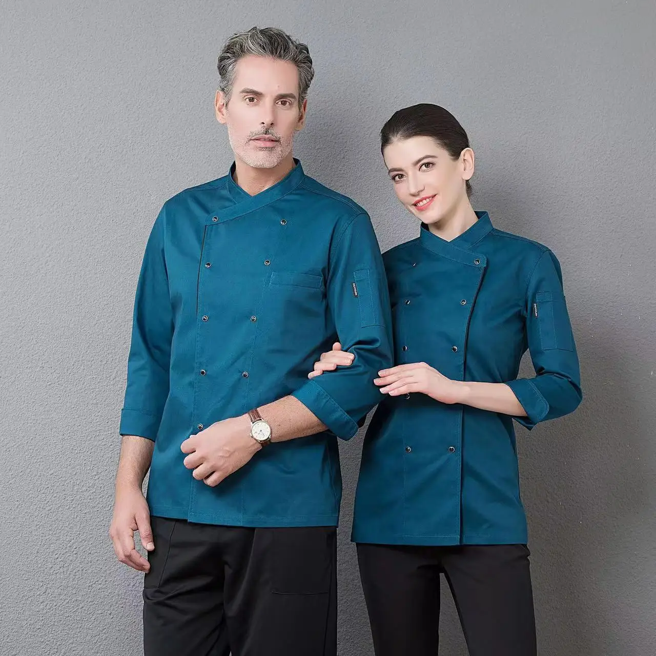 Classic Bar Uniforms Long Sleeve Chef Restaurant Uniforms Coats For Men ...