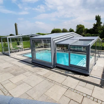 Commercial Polycarbonate Aluminum Telescopic Swimming Pool Enclosures ...