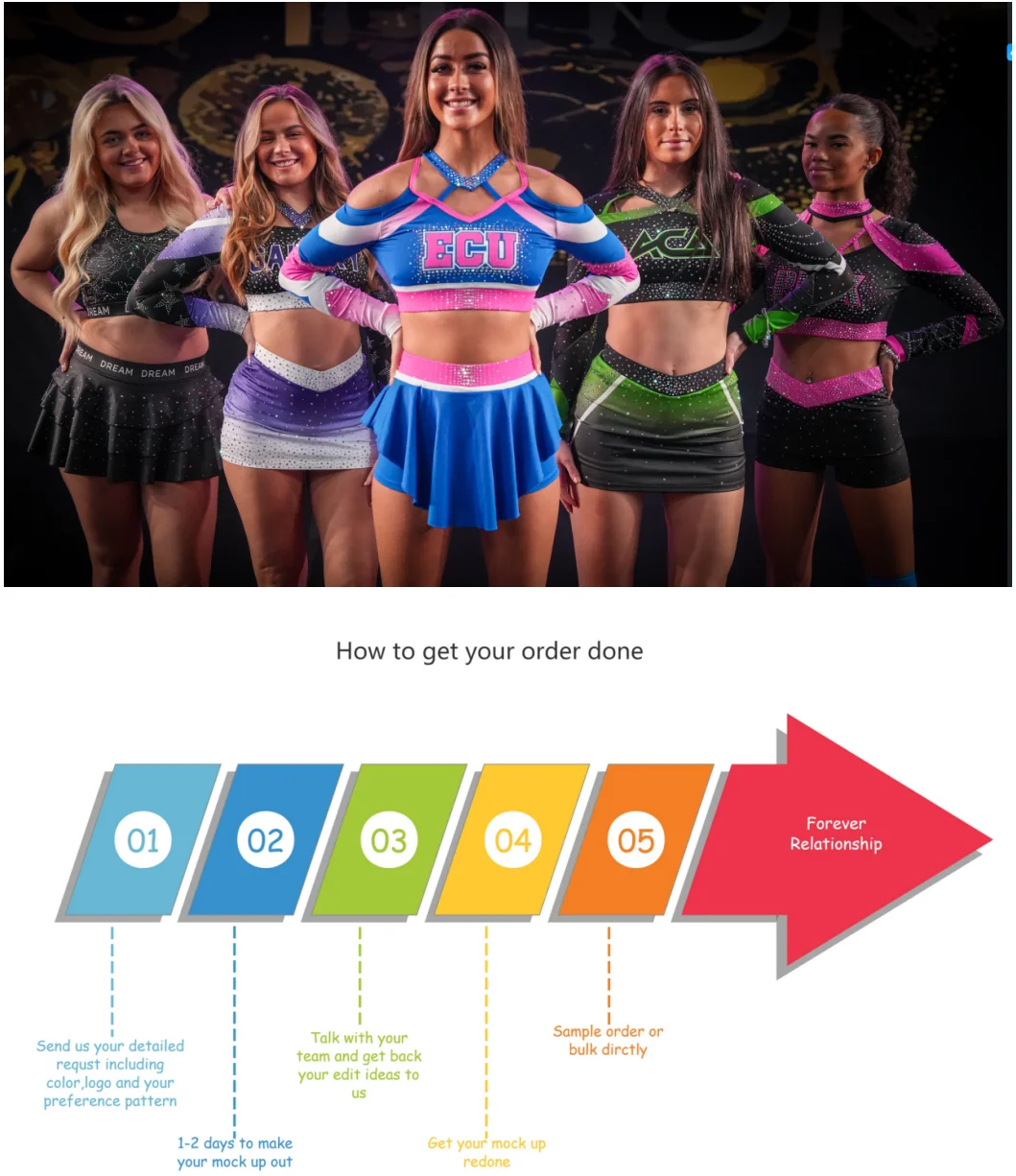 All-Star Cheerleading Competition Uniforms Rhinestones Cheerleader ...