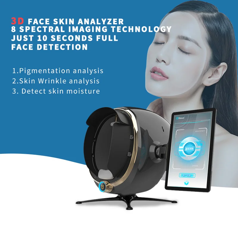 Beauty Salon 3d Dermatoscope 8 Spectrum Magic Mirror Wood Lamp Skin ...