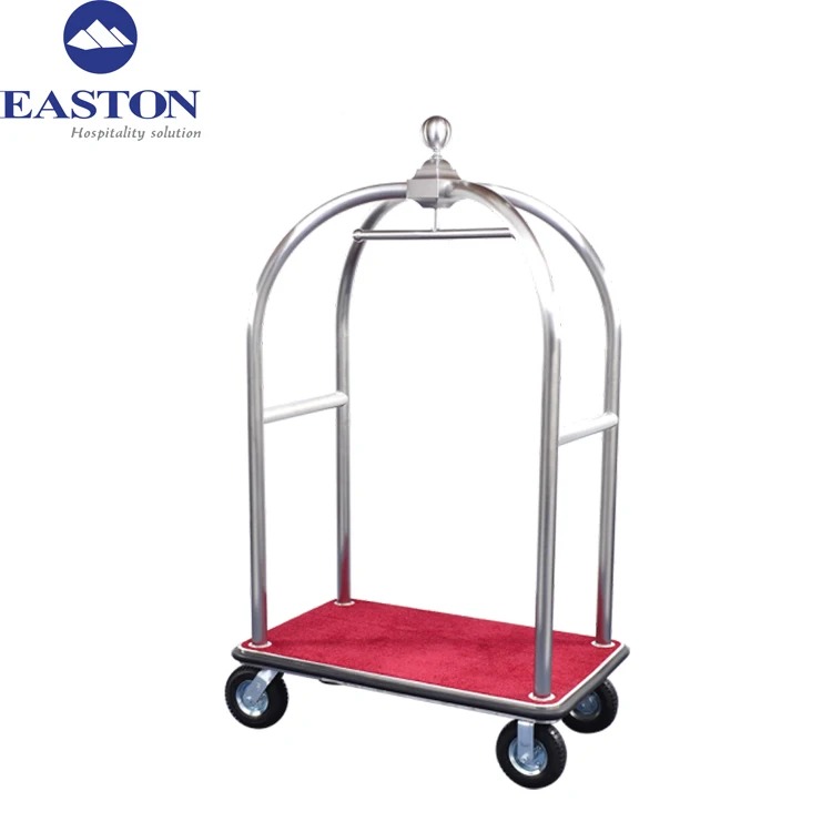Stainless Steel Bellman Hotel Luggage Carts - Durable & Stylish