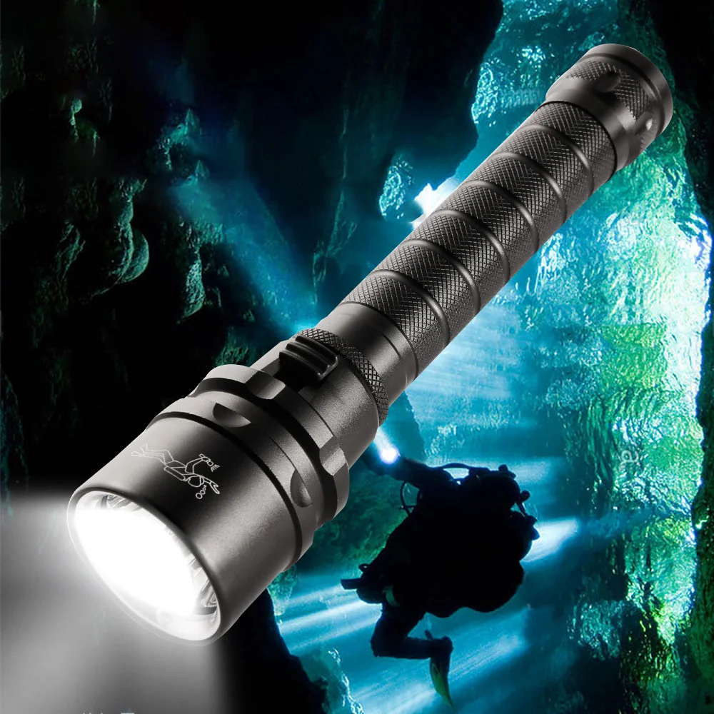 Huijin Powerful Scuba Diving Light Underwate Flashlight Waterproof ...