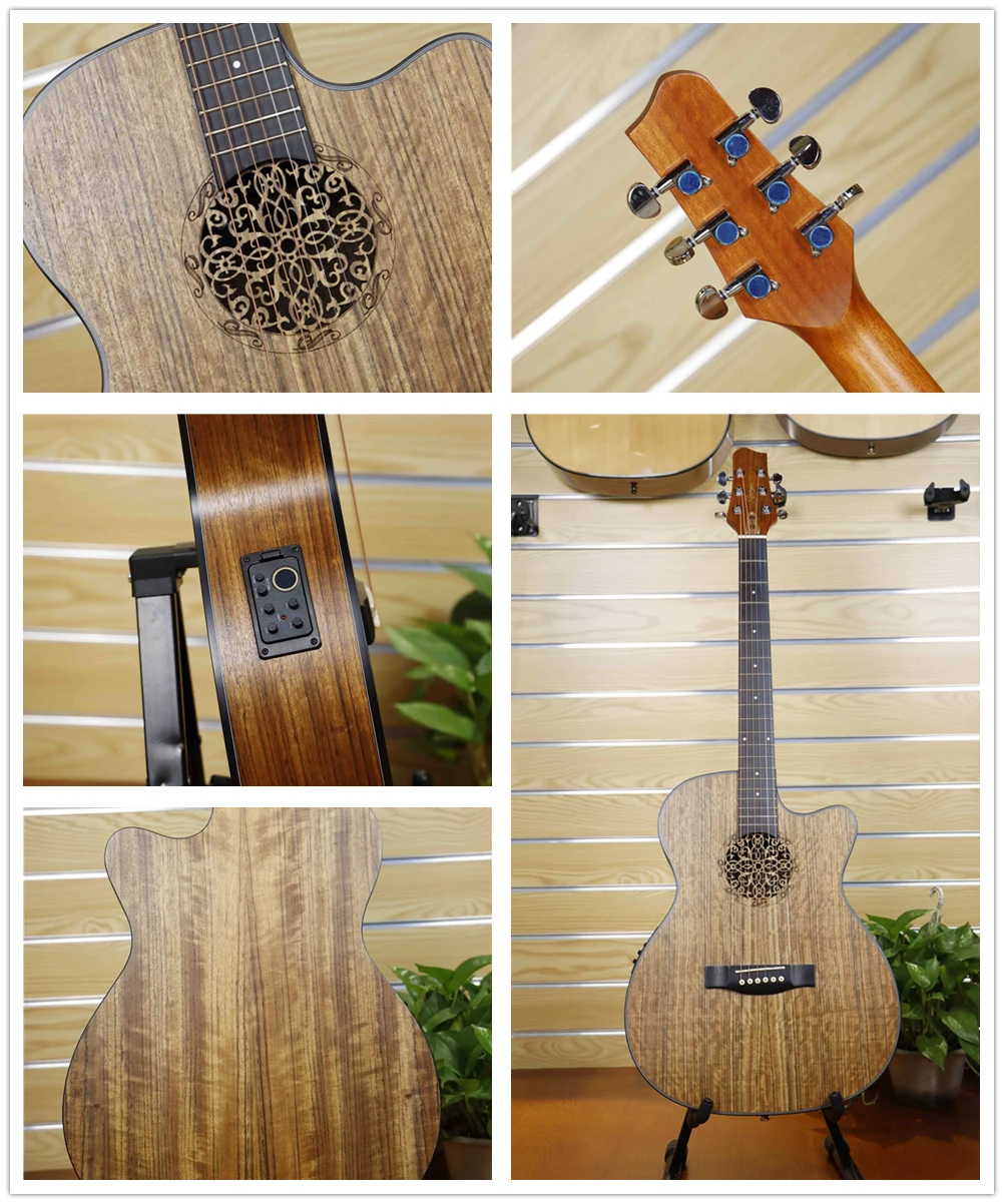 Smiger LG-09 - 40 Inch Cutaway Semi Acoustic Electric Guitar