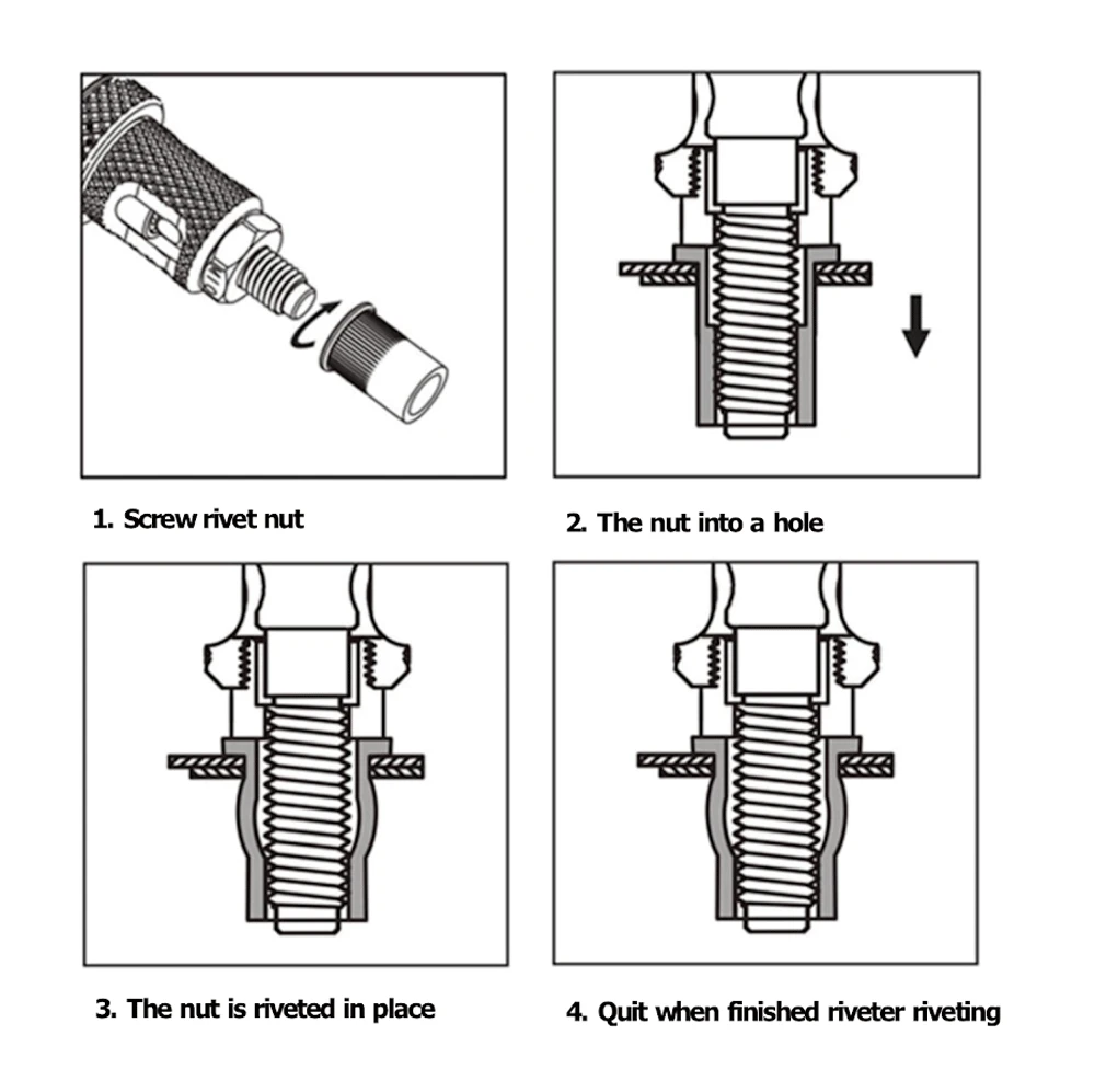 Stainless Steel Flat Head Female Rivet Nut Knurled CSK Rivnut Knurling ...