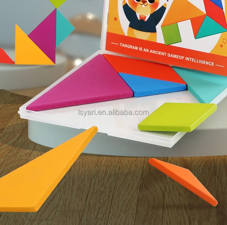 Geo Preschool Learning Activity Wooden Shape Puzzle Pattern Tangram ...