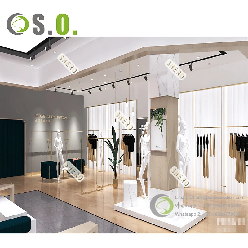 Customized Clothing Display Fixture Clothing Showcase Display Cabinet ...