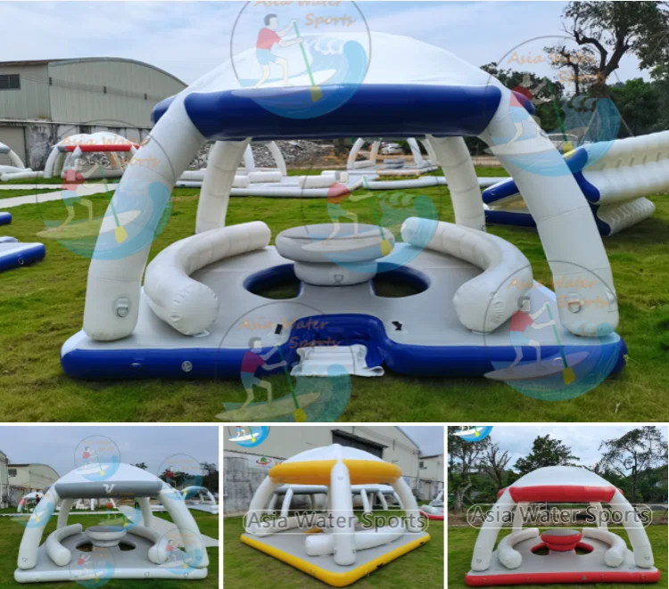 New Design Inflatable Water Leisure Platform With Tent Water Amusement ...