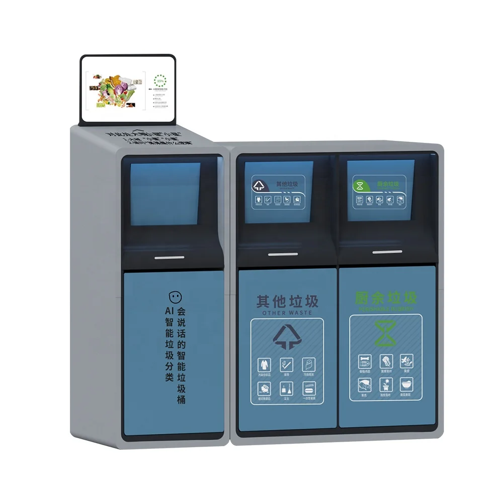 Ai Recognition Touchless Smart Garbage Sorting Bin For Outdoor Or ...