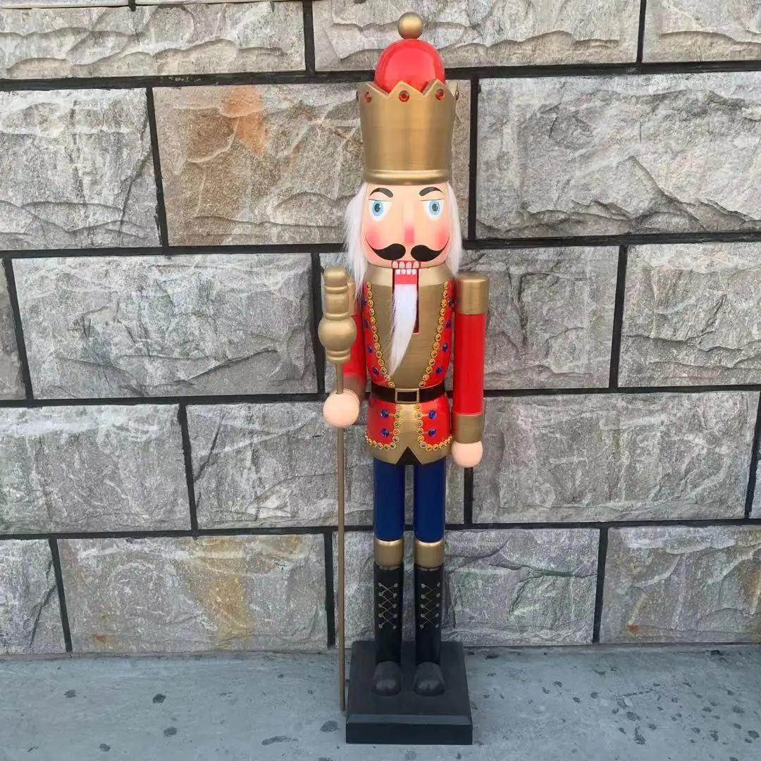 48" Tall Life-Size Wooden Nutcracker Soldier - Large Christmas Ornament ...