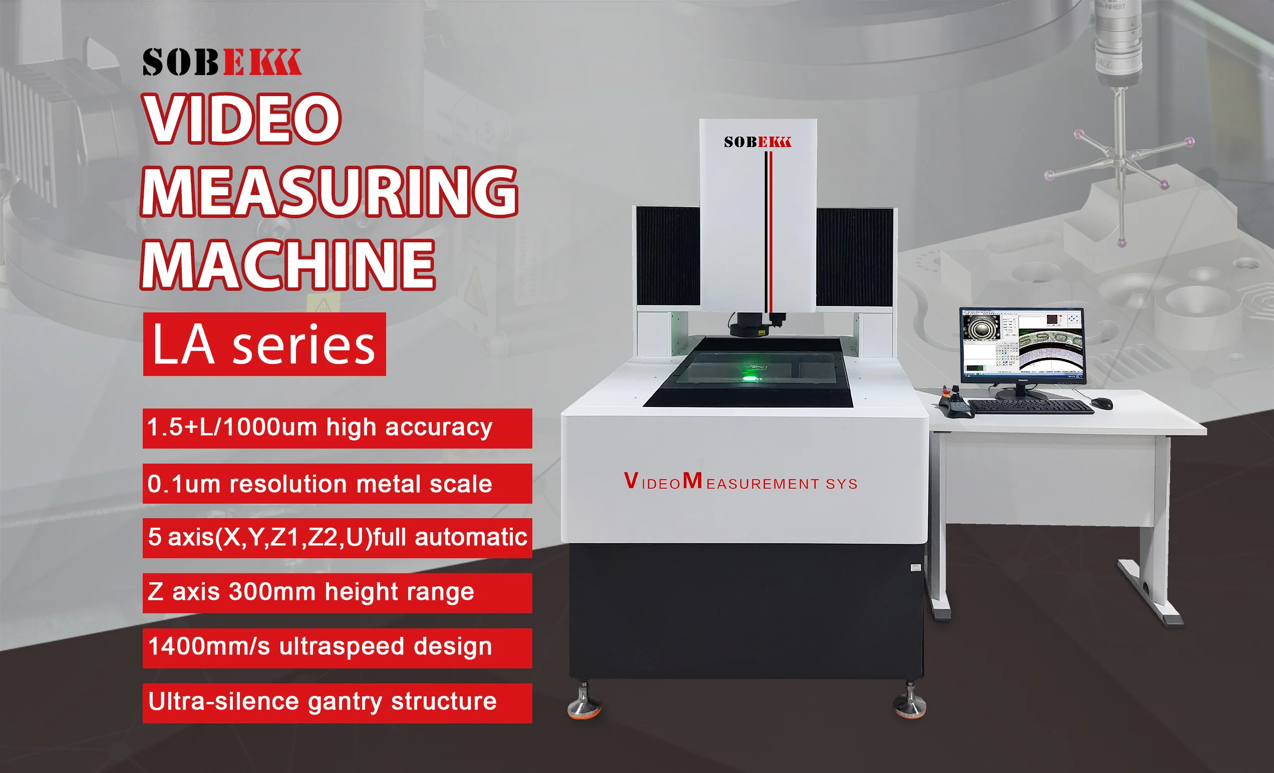 X Y Z Travel With Servo Motor High Precision Automatic Video Measuring ...