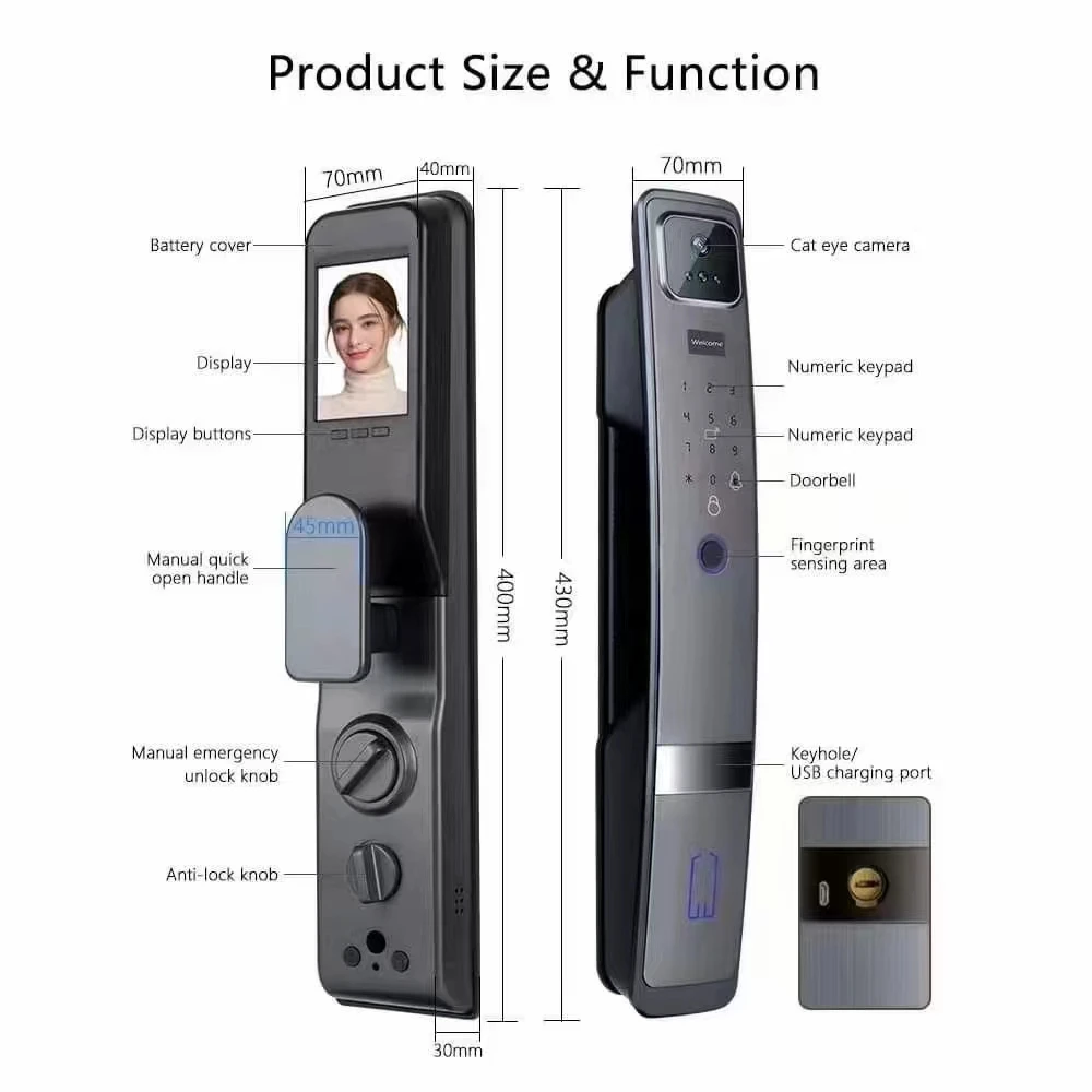 Smartstone 3D Face Recognition Door Lock - Secure & Convenient