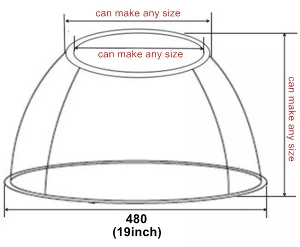 16'' 19'' 22'' UFO Suspended Ceiling Light Diffusers for LED