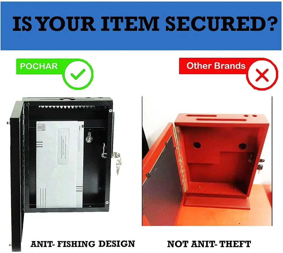 Outdoor Drop-box Stand Alone Steel Mailbox Slot With Large Storage ...