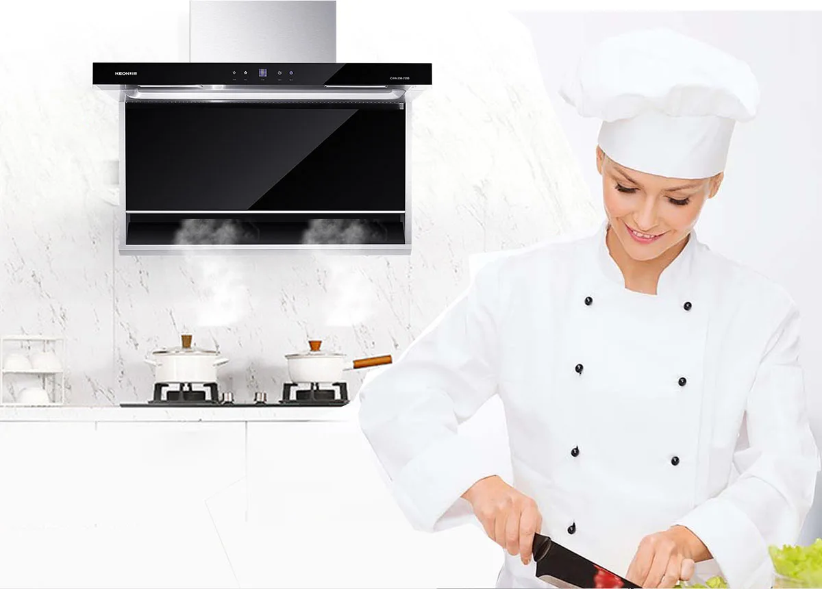 Gas Stove With Dish Keep Warm Function Kitchen Chimney Ventilation ...