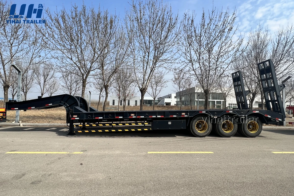 Yihai Trailer Gooseneck 30 Ton 60 80 100 Tons Lowboy Lowbed Trailer 4 ...