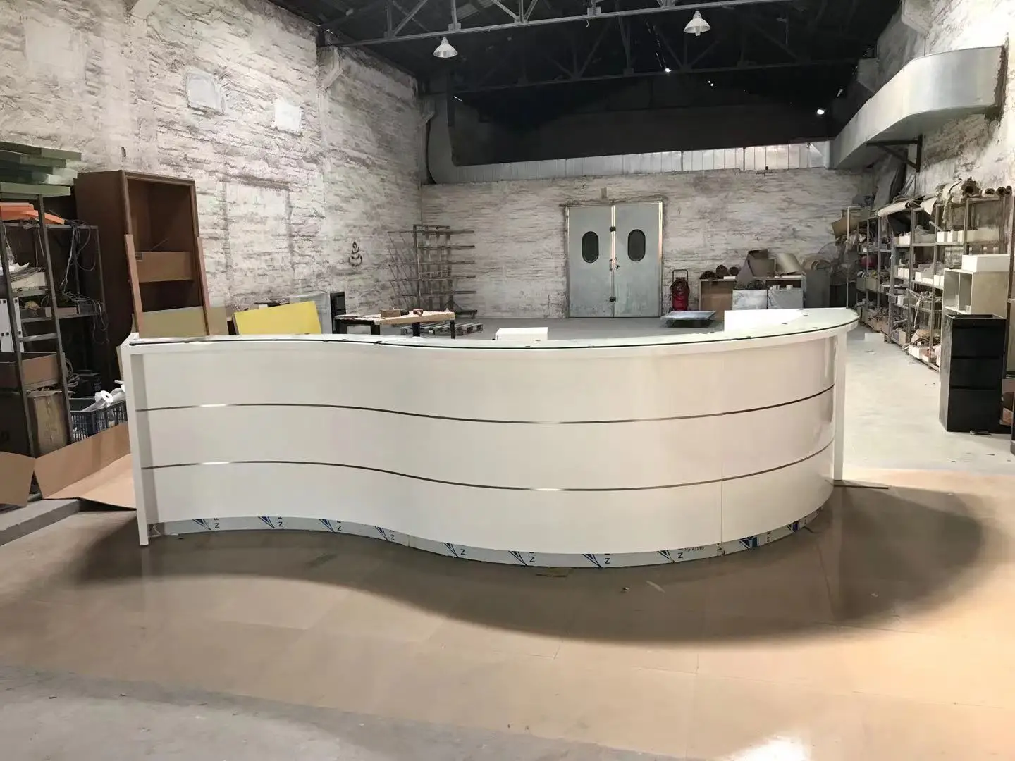 Modern Shop Counter Office Front Counter Reception Desk Stainless Steel ...