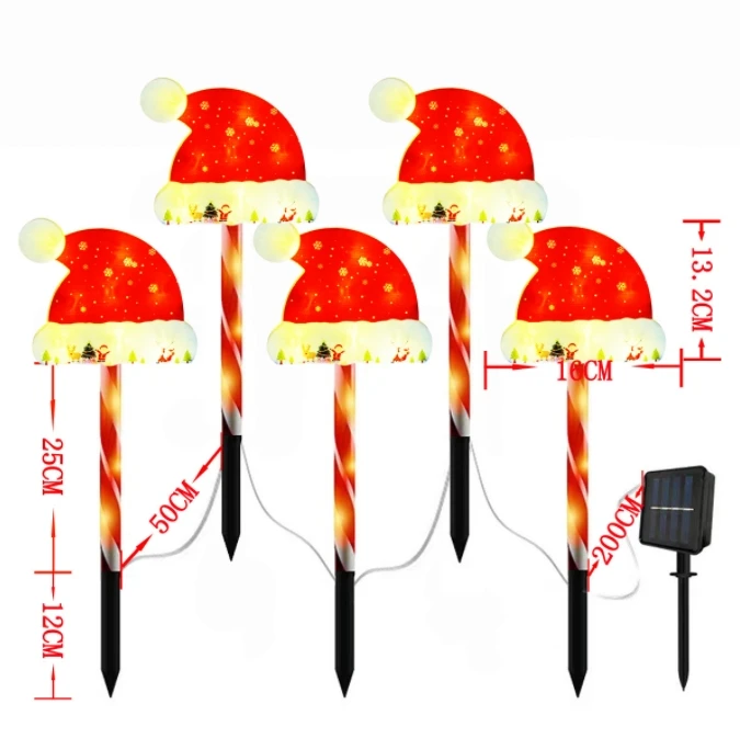 Red Santa Lolly Guideboard Design Solar Light Christmas Decoration ...