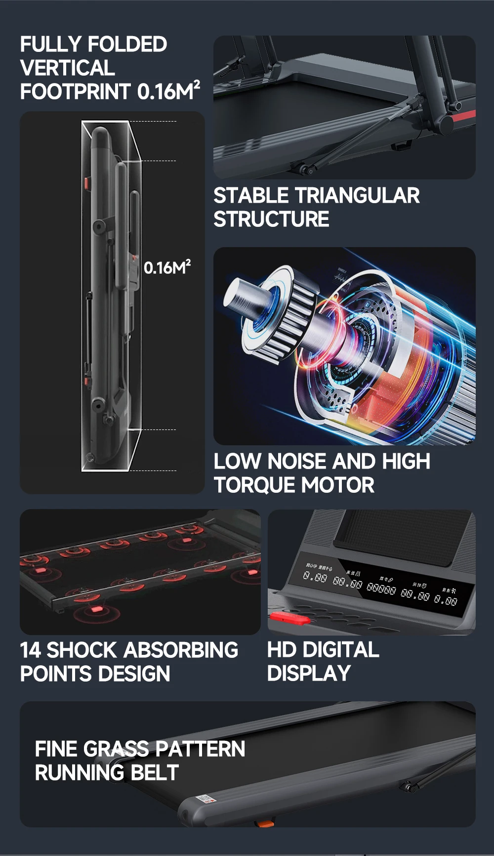 RH New Design Hd Digital Display Home Treadmill Professional Electric ...