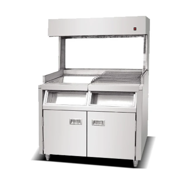 Vertical Type Pedestal Chips Warmer Station / French Fries Display ...