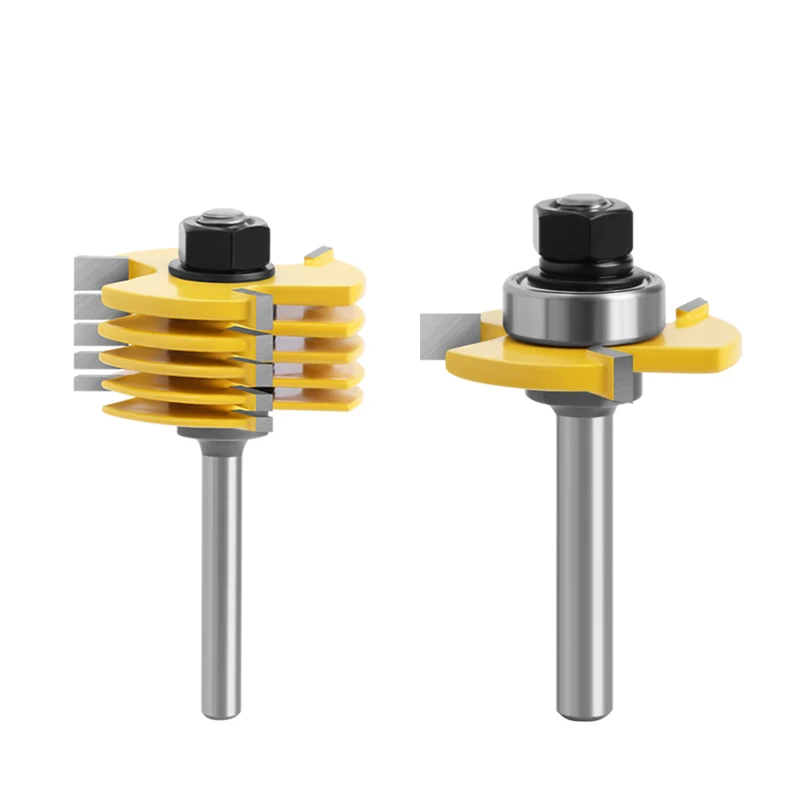 2pcs T&g Assembly Cutter Router Bit 3 Teeth Box Finger Joint Router Bit ...