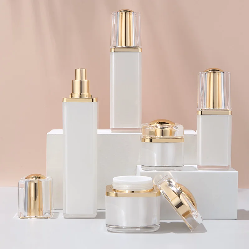 100ml Gold Square Acrylic Lotions Containers Bottle For Cosmetic ...