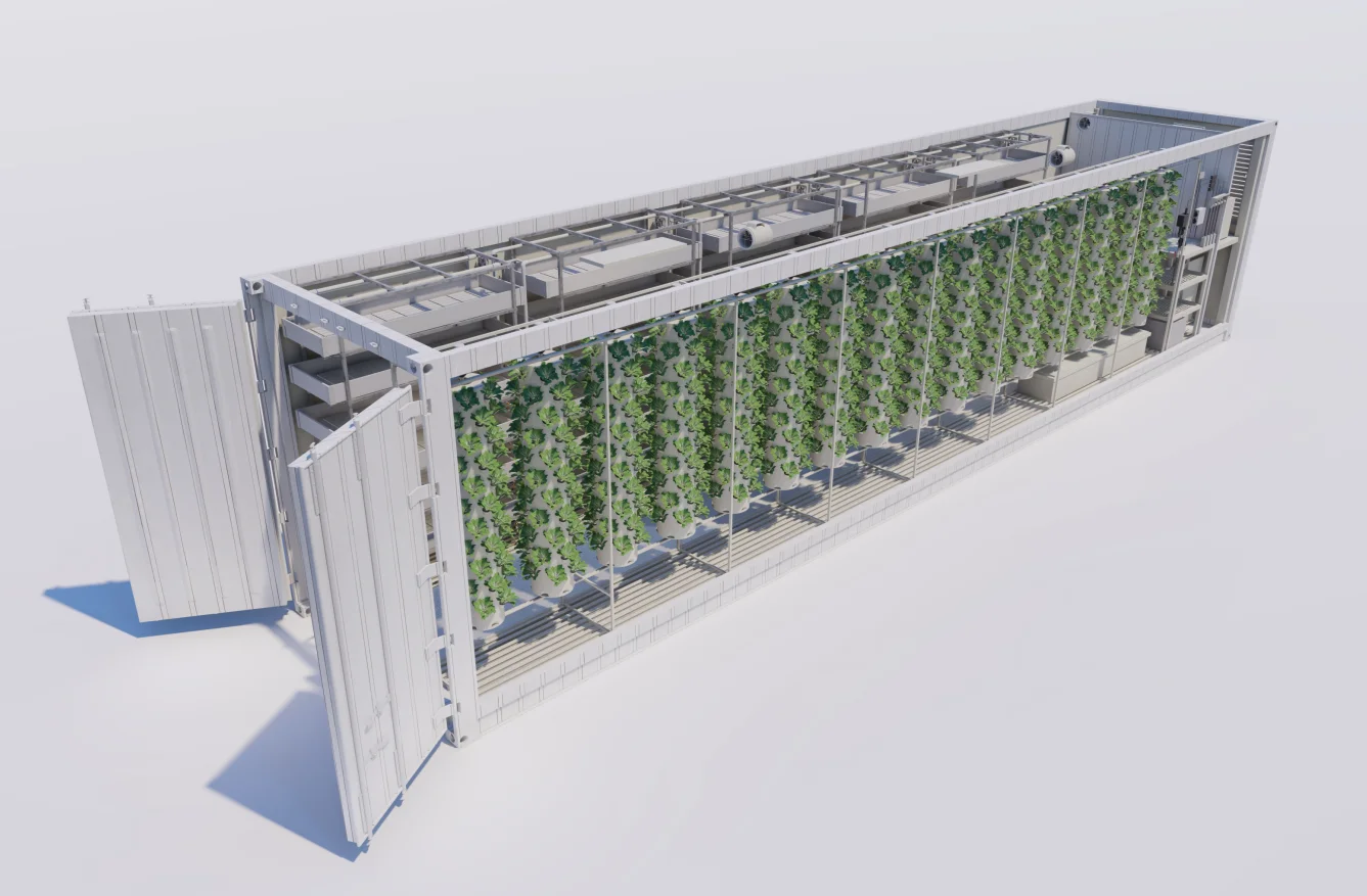 40FT Smart Shipping Container Farm - Double Side Hydroponics