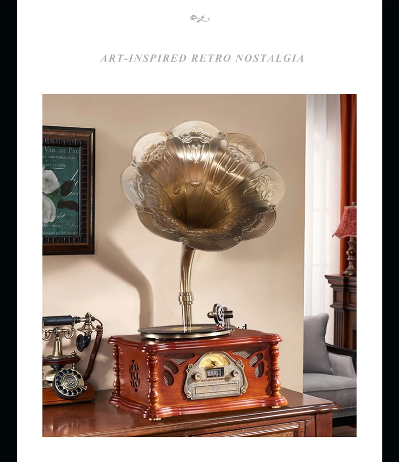 Wooden Antique Gramophone Sound Box Vintage Gramophone Phonograph ...