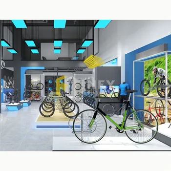 Custom Bike Shop Interior Layout Decoration Metal Wood Bike Repair Shop ...