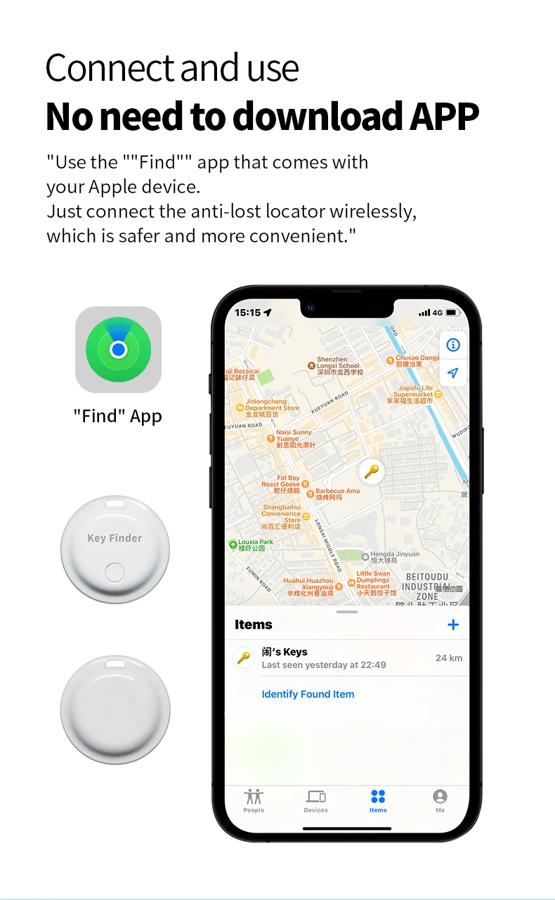 Airtag Smart GPS Tracker - Apple Find My App Integration