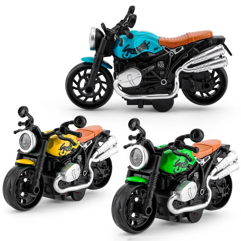Mini Motorcycle Model Racing Car Plastic Push and Go Friction Powered ...