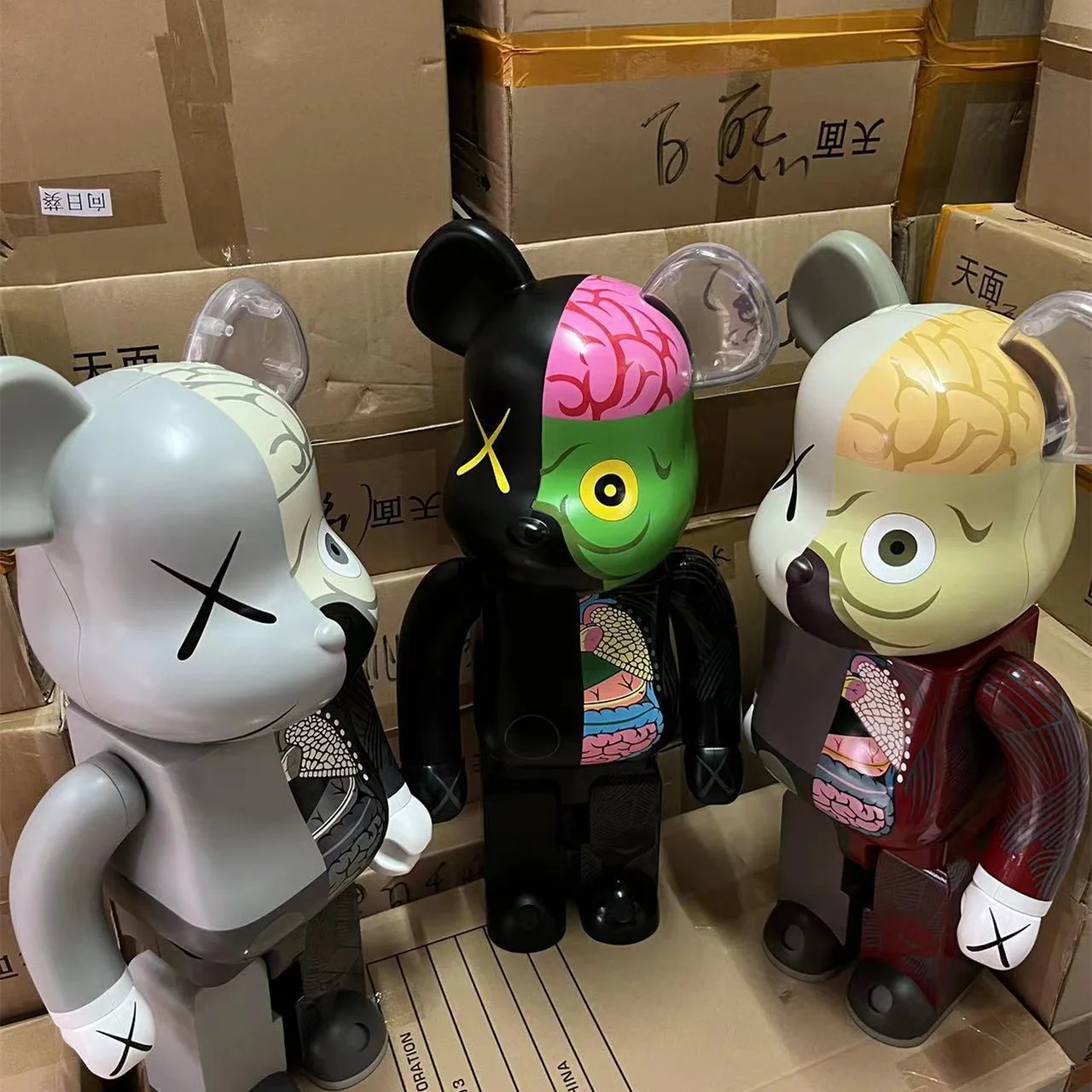Bearbrick 1000% Half Anatomized Block Bears Violent Bears Decorative ...