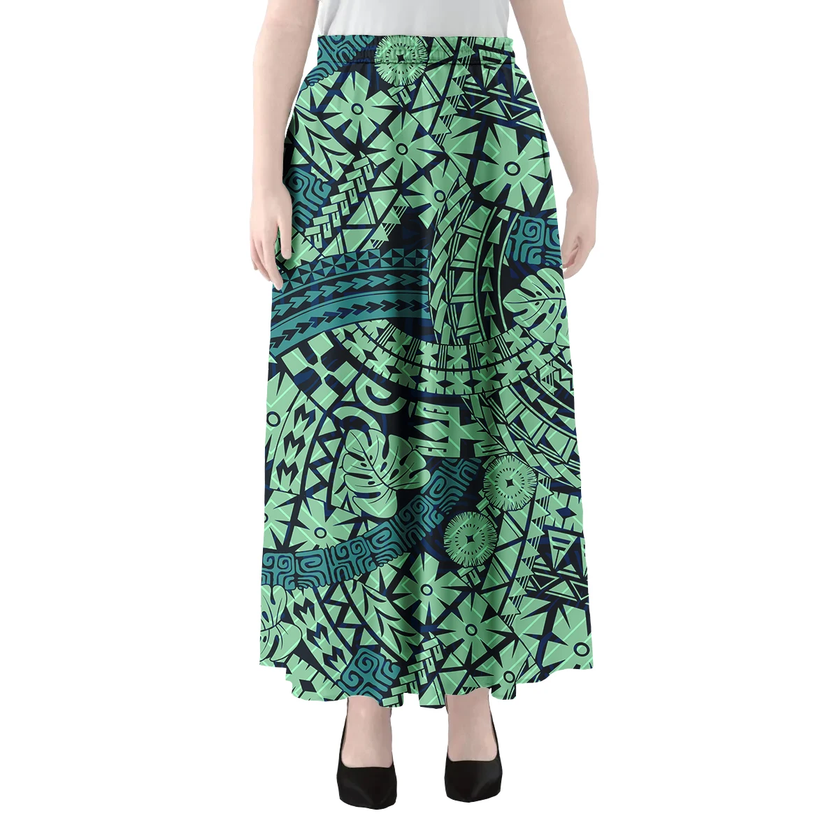 Ladies Island Style Puletasi Samoa Plus Size Print Maxi Skirts Elegant ...