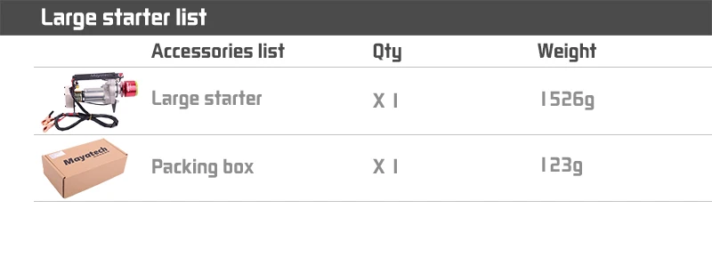 Mayatech TOC Electric RC Engine Starter for 15cc - 80cc